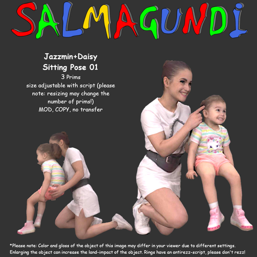 Second Life Marketplace - Jazzmin+Daisy - Sitting Pose 01